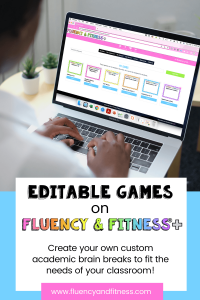 EDITABLE FLUENCY & FITNESS GAMES • Fluency and Fitness®+